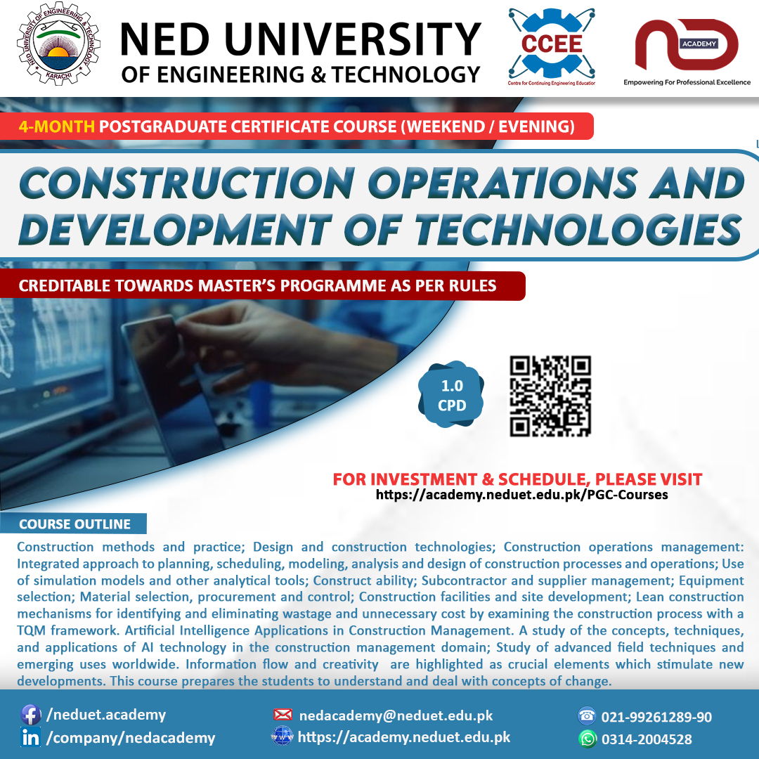 List of Courses | NED Academy - CCEE | CMPP